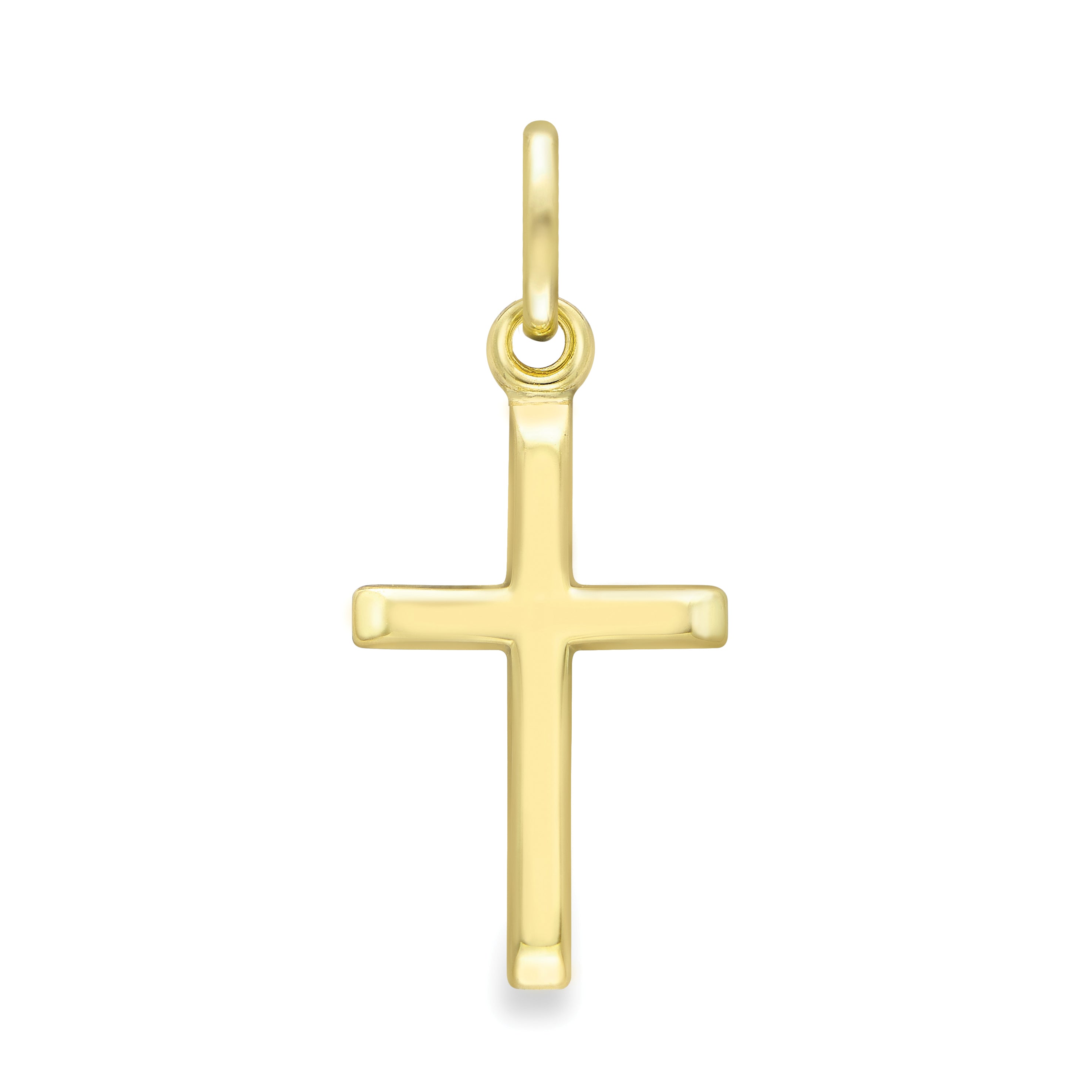 9ct Gold Solid Cross Necklace - Extra Small | John Ross Jewellers