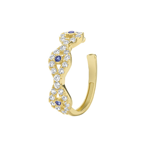 Ear Candy 9ct Gold Evil Eye CZ Ear Cuff | John Ross Jewellers